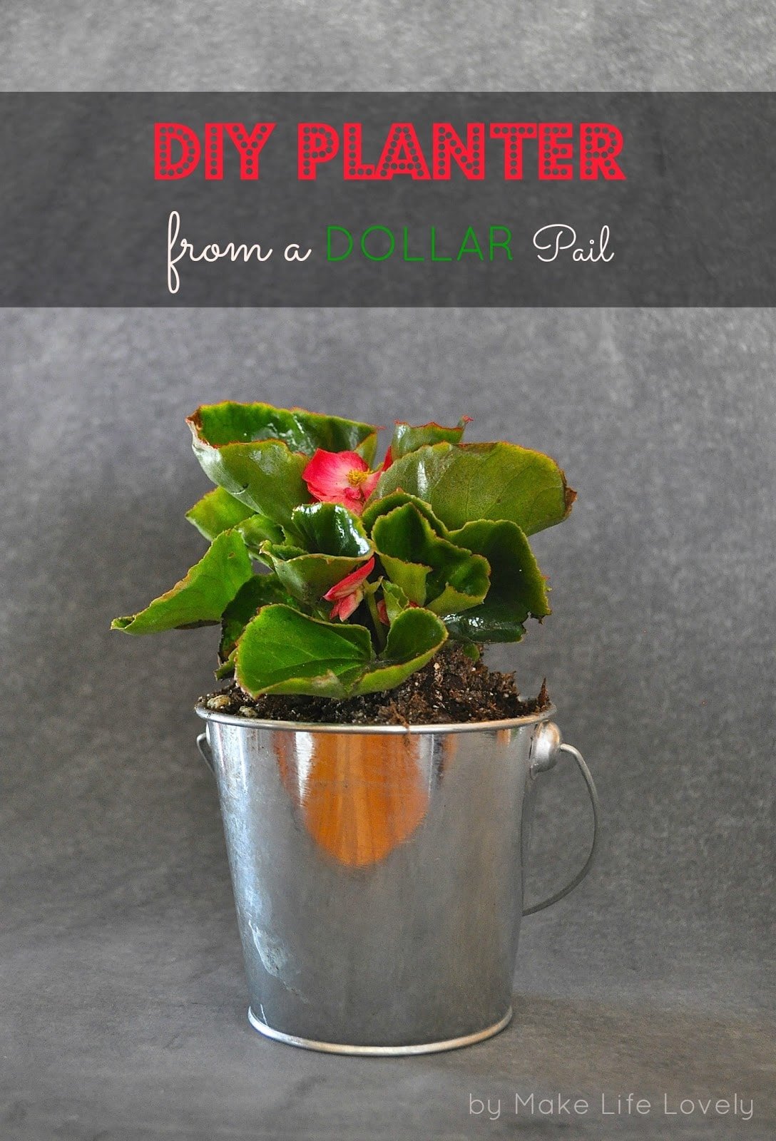 DIY Planter from a Dollar Pail - Make Life Lovely