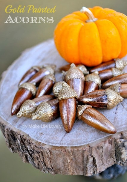 DIY Gold Painted Acorns, by Make Life Lovely - Make Life Lovely