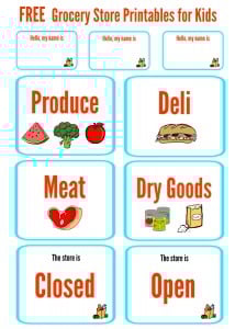 FREE Pretend Play Grocery Store Printables for Kids - Make Life Lovely
