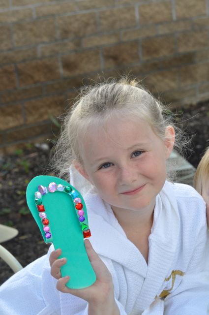 DIY Spa Shoe Sandals for a girls spa party - Make Life Lovely