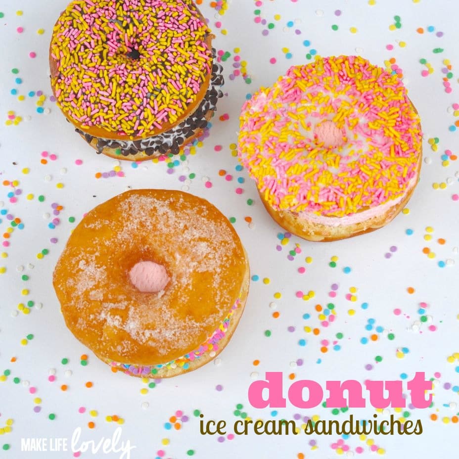 Donut Ice Cream Sandwiches - Make Life Lovely