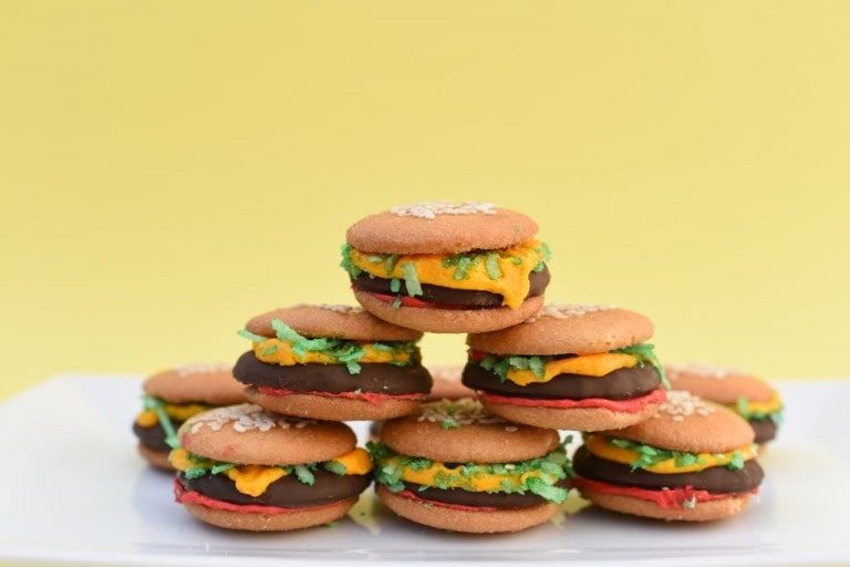 Mini Hamburger Cookies - Make Life Lovely