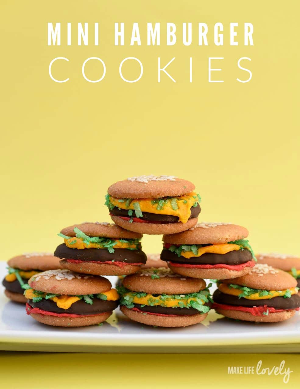 Mini Hamburger Cookies - Make Life Lovely