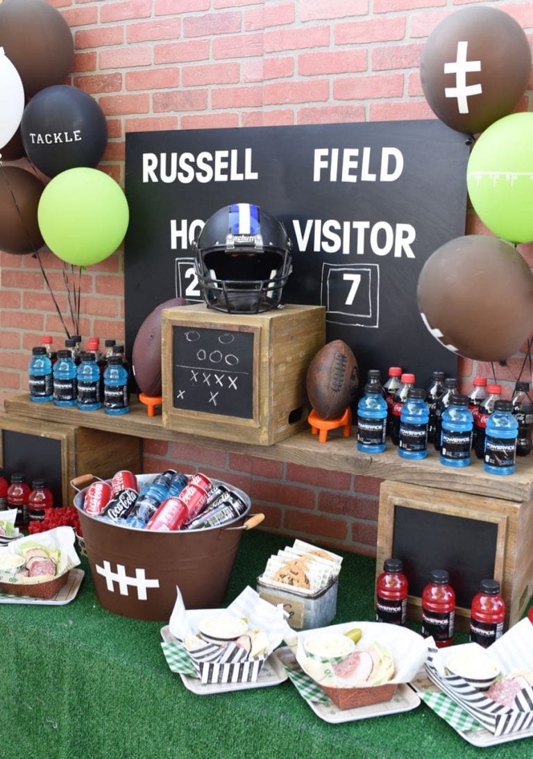 Football Party Table + DIY Football Drink Tub - Make Life Lovely
