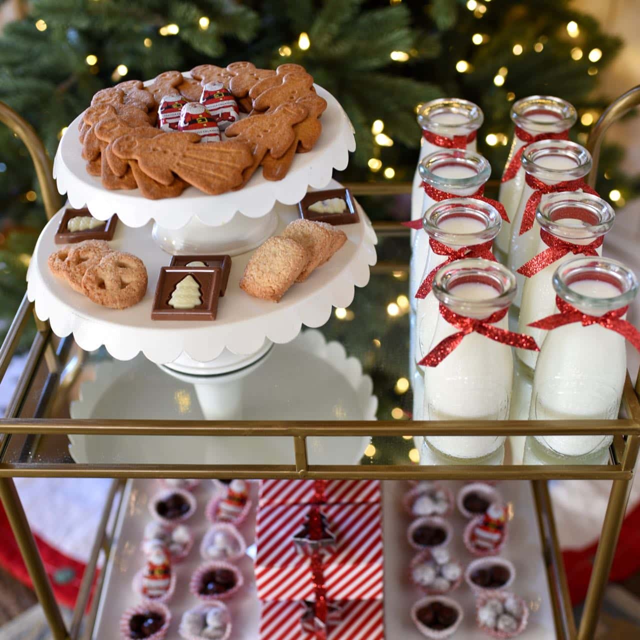 Holiday bar cart styled three ways - Make Life Lovely