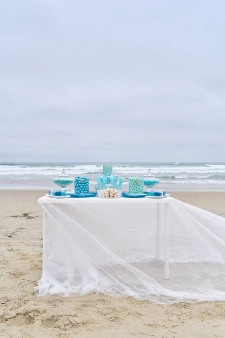 Blue Candy Buffet for an Ocean Themed Wedding - Make Life Lovely