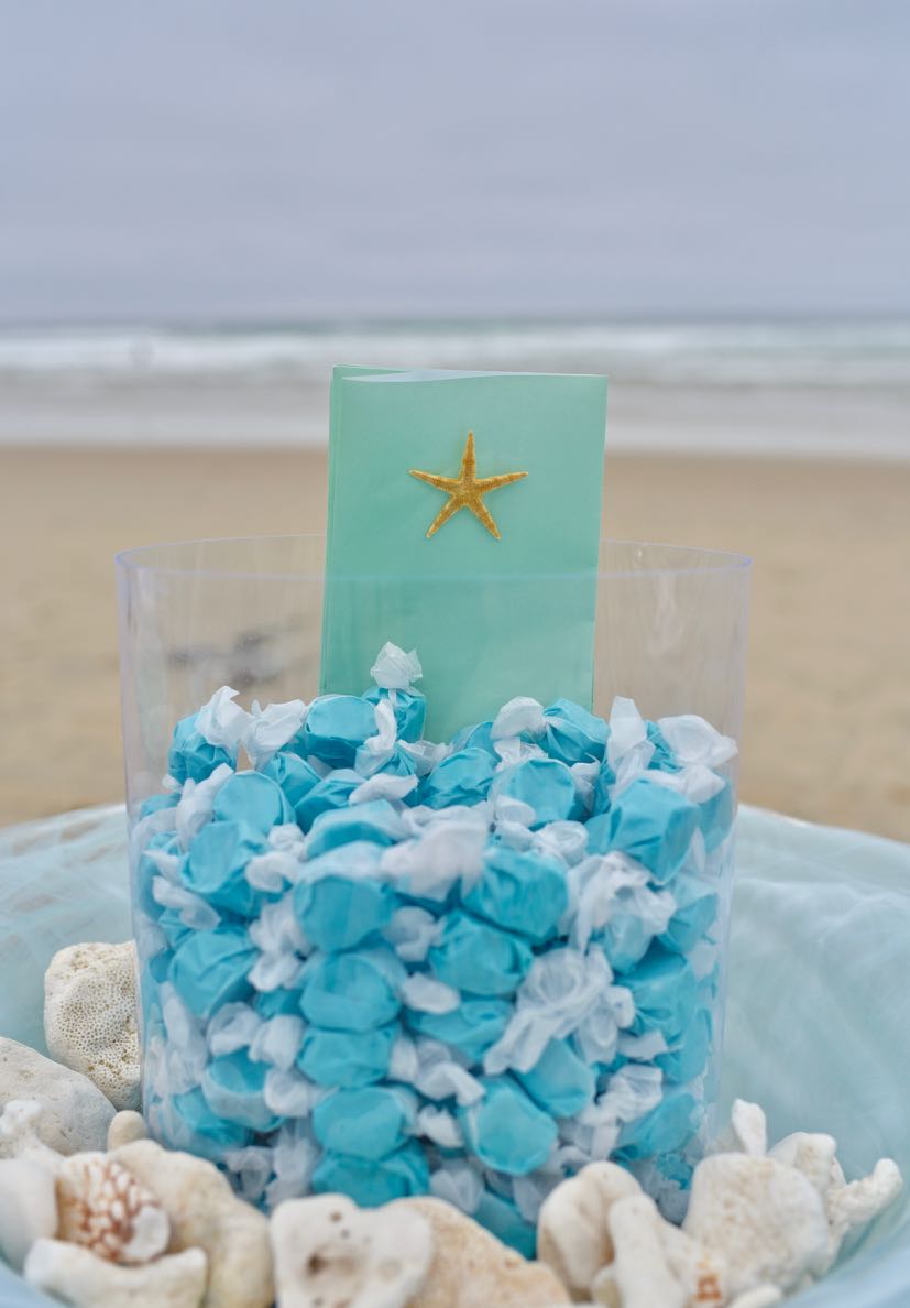Blue candy buffet for beach wedding - Make Life Lovely