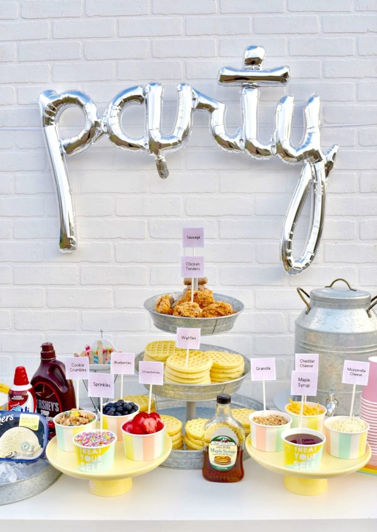 Waffle Bar Party + Free Waffle Bar Printables - Make Life Lovely
