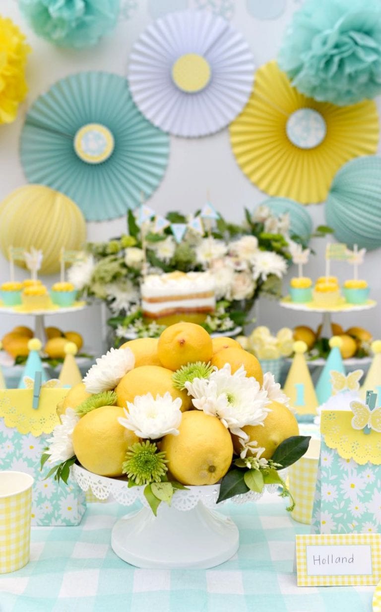 Cheery Mint and Yellow Birthday Party with Cricut - Make Life Lovely