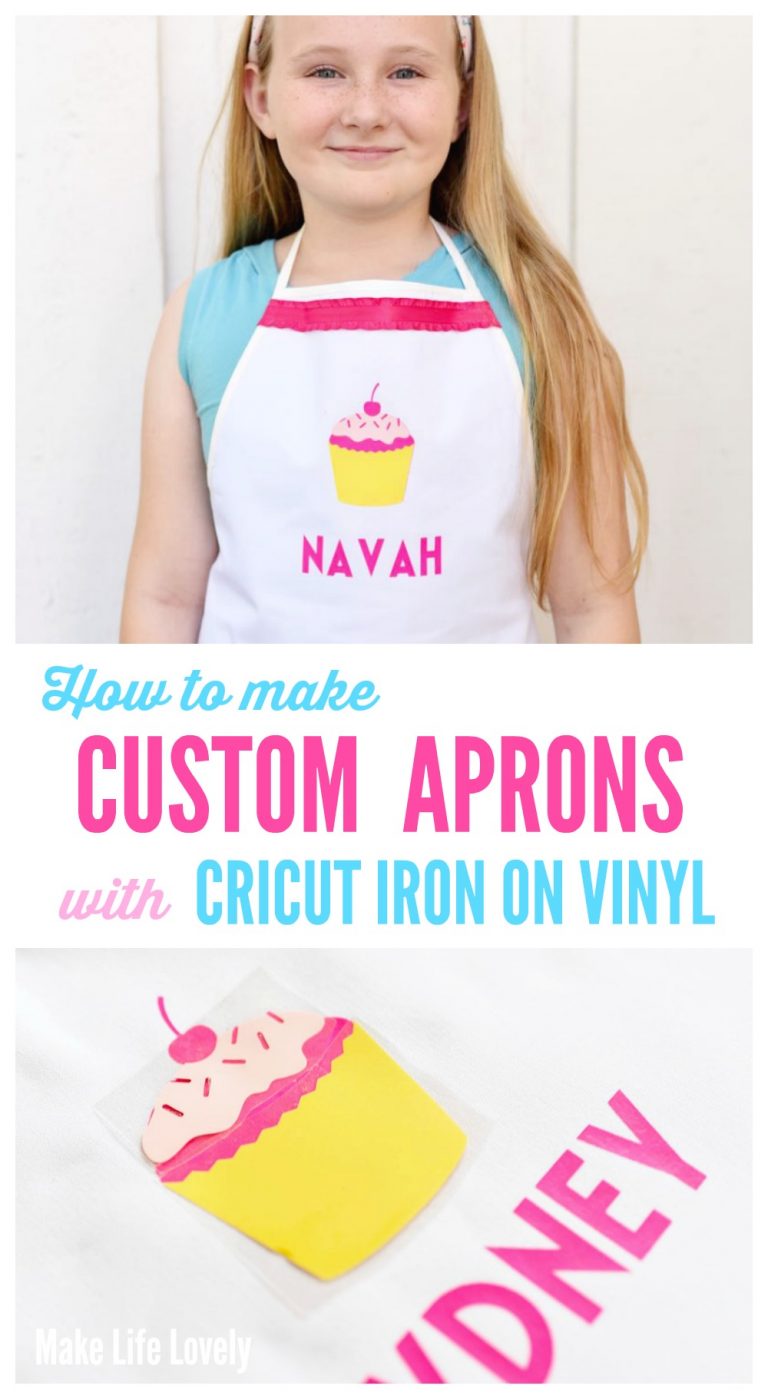 How To Make Custom Aprons with Cricut Iron On Vinyl - Make Life Lovely
