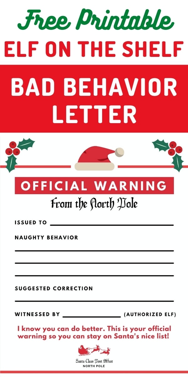 Elf On The Shelf Bad Behavior Letter FREE Printable Make Life Lovely