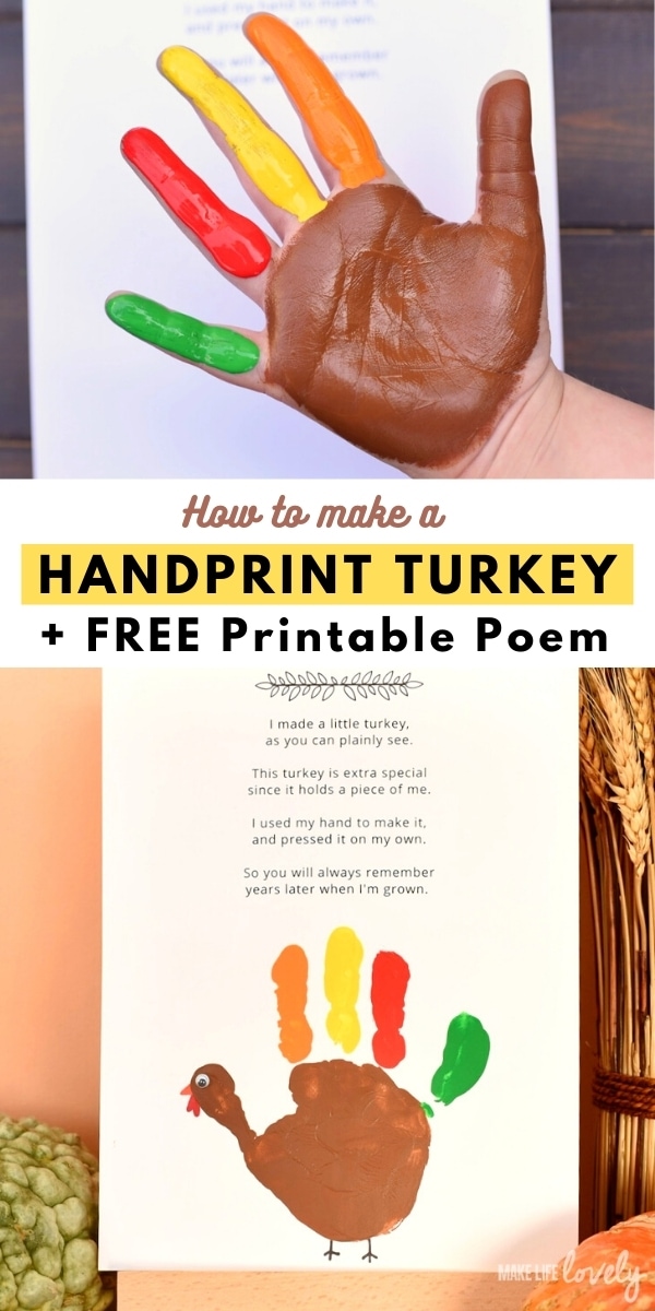 How To Make A Handprint Turkey FREE Printable Turkey Handprint Poem 