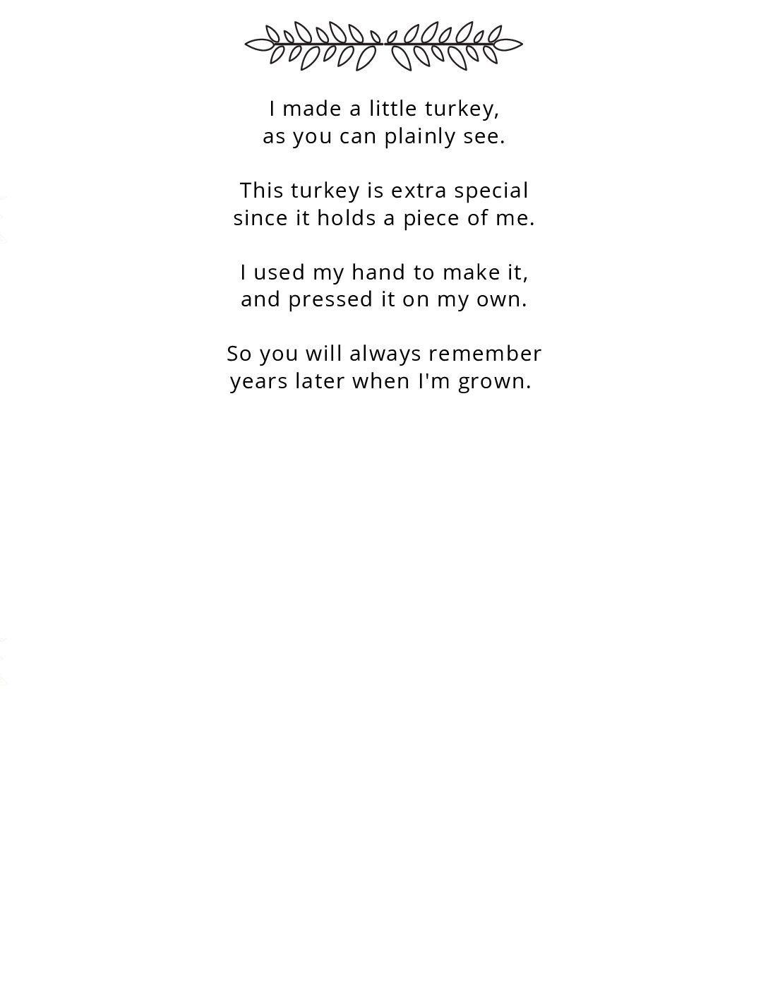 Turkey Handprint Poem - Make Life Lovely