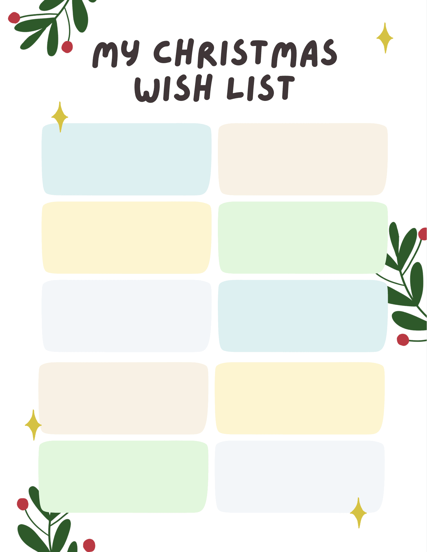 Christmas List Template 9 FREE Gorgeous Printables Make Life Lovely