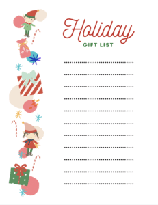 Elf FREE printable Christmas list template - Make Life Lovely