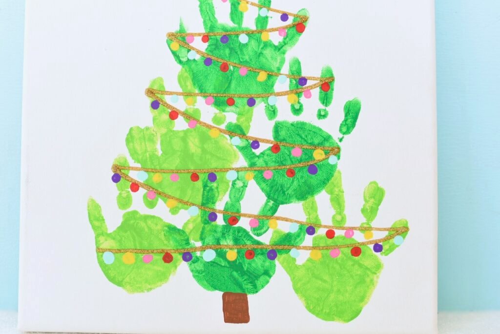Handprint Christmas tree - Make Life Lovely