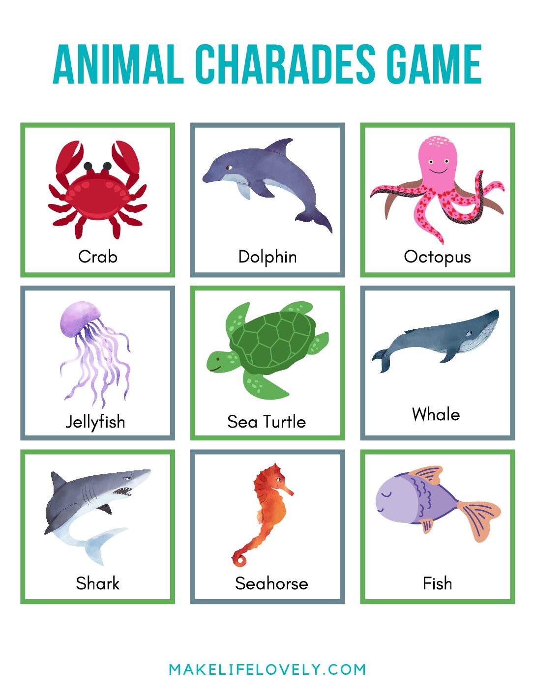 Animal Charades - Make Life Lovely