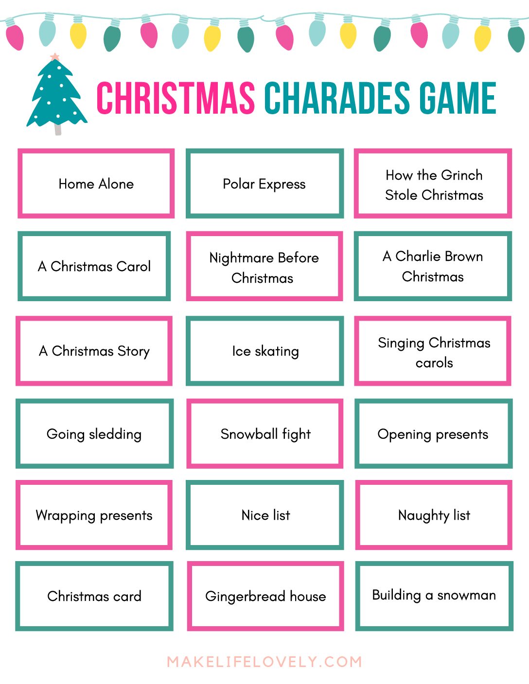 Christmas Charades - Make Life Lovely