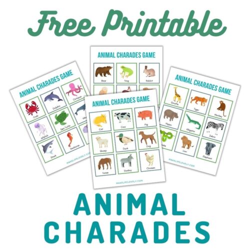 45 FREE Printable Animal Charades Cards {All Ages!} - Make Life Lovely