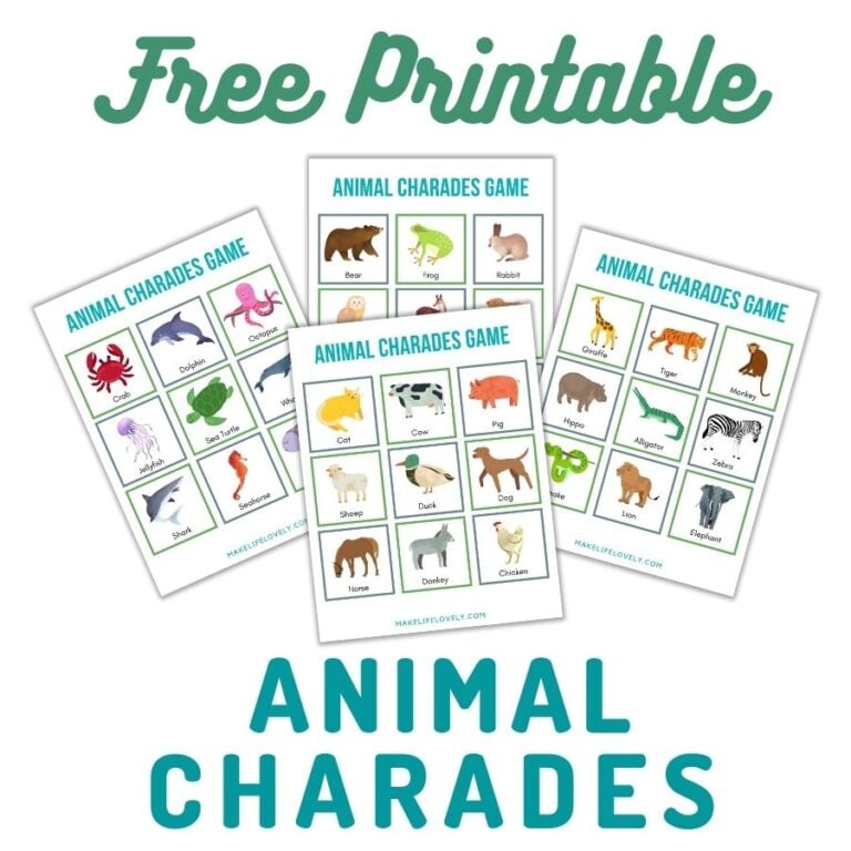 45 FREE Printable Animal Charades Cards {All Ages!} - Make Life Lovely