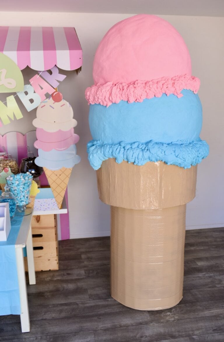 How to Make a Cheap Giant Ice Cream Cone {Under $20!}