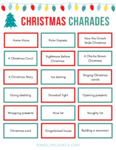 Christmas Charades Game - Make Life Lovely