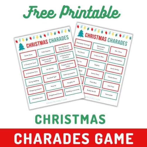 72 FREE Printable Christmas Charades Cards - Make Life Lovely