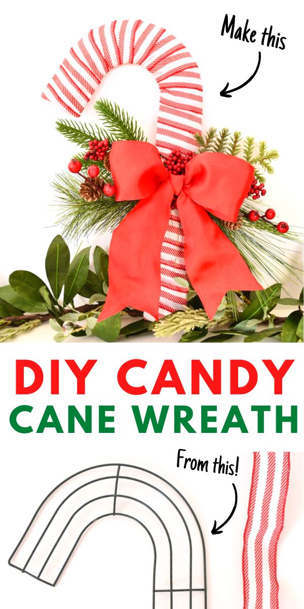 How to Make a Candy Cane Wreath (EASY + Inexpensive!}