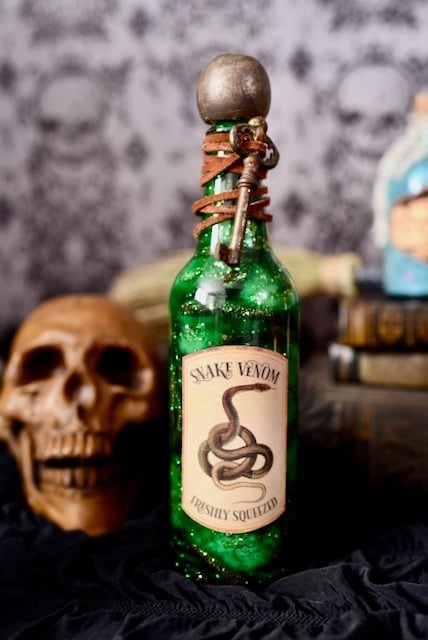 Snake venom Halloween potion bottle - Make Life Lovely